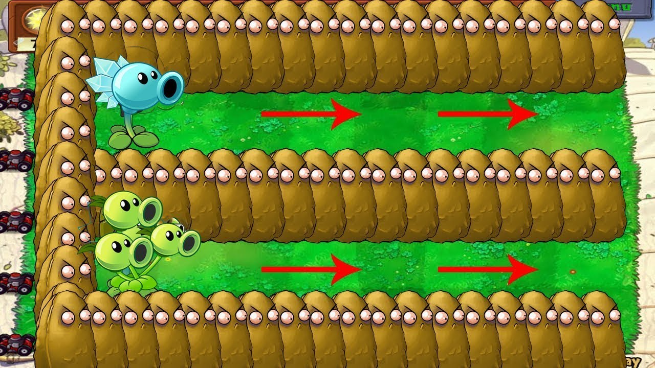 Plants vs Zombies | Snow Pea vs Threepeater vs All PVZ Zombies - YouTube