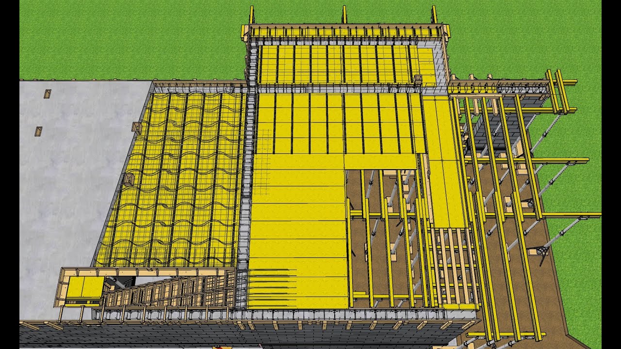 Reinforced concrete ceiling slab of house N with reinforced concrete ...