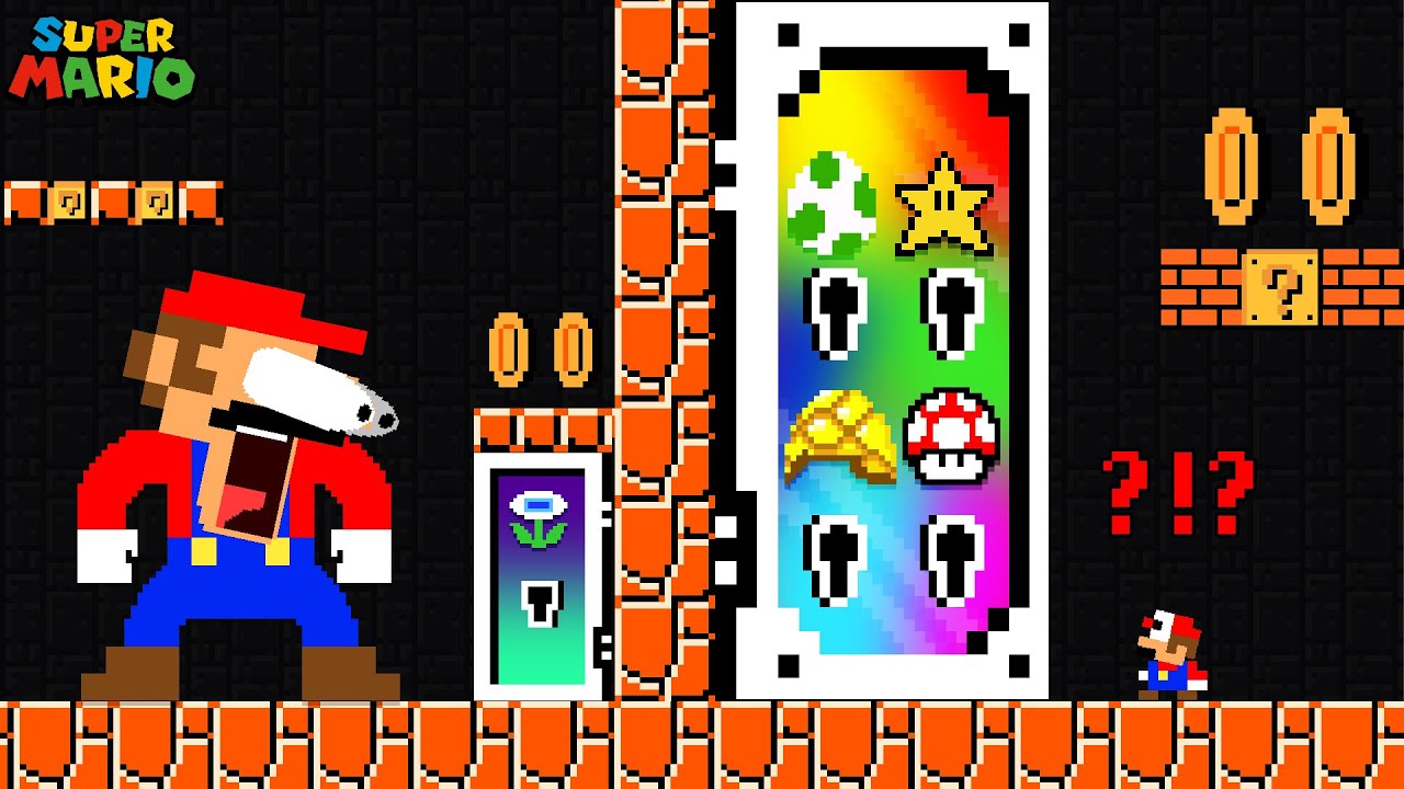Mario and Tiny Mario vs the Door of Items | Game Animation - YouTube