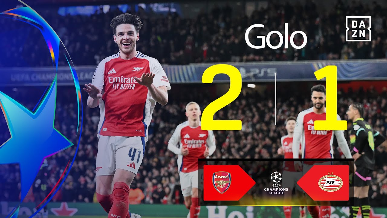 Golo de Rice | Arsenal 2-1 PSV | Champions League 24/25 - YouTube