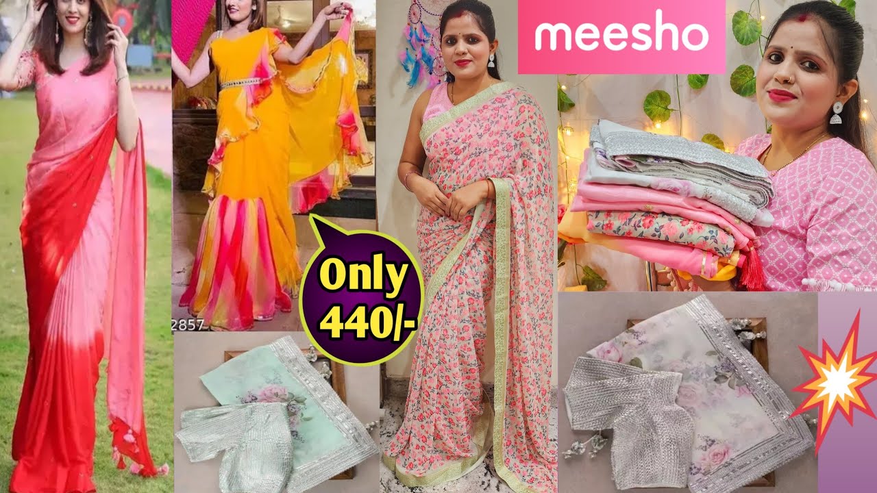 Meesho Wedding/Party Wear Saree Haul/Meesho Affordable Saree Haul ...