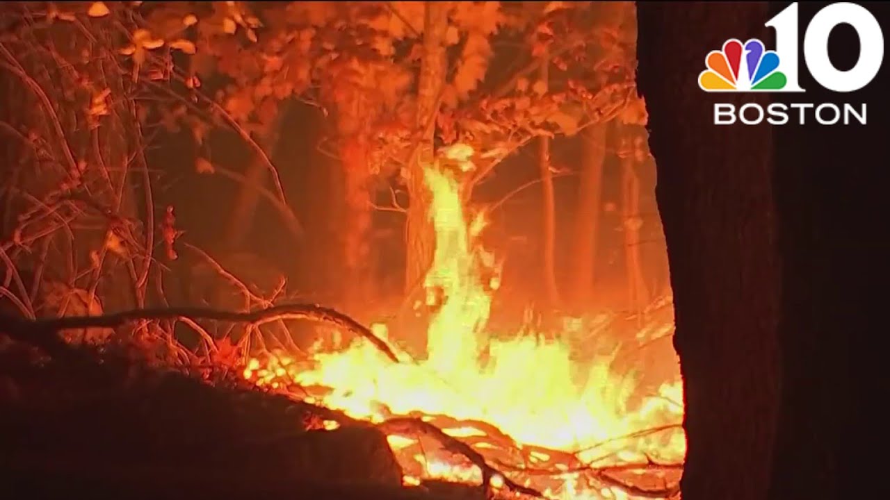 Firefighters continue battling stubborn brush fire in Salem - YouTube