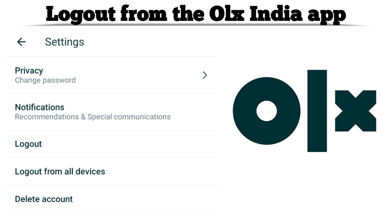 How to Logout from OLX Account | Quick Guide to Sign Out from OLX App ...