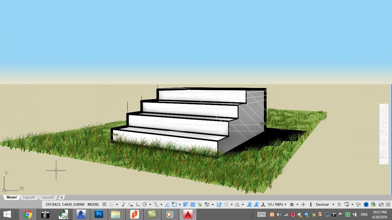 Stair Perspective drawing. - YouTube