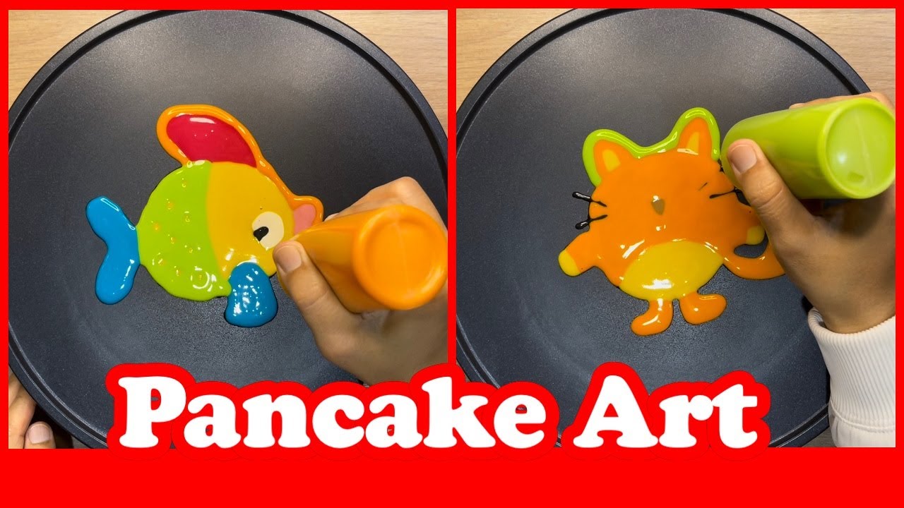 Animal Cartoon, Fish, Cat, Pancake Art I Rainbow Pancake Art - YouTube