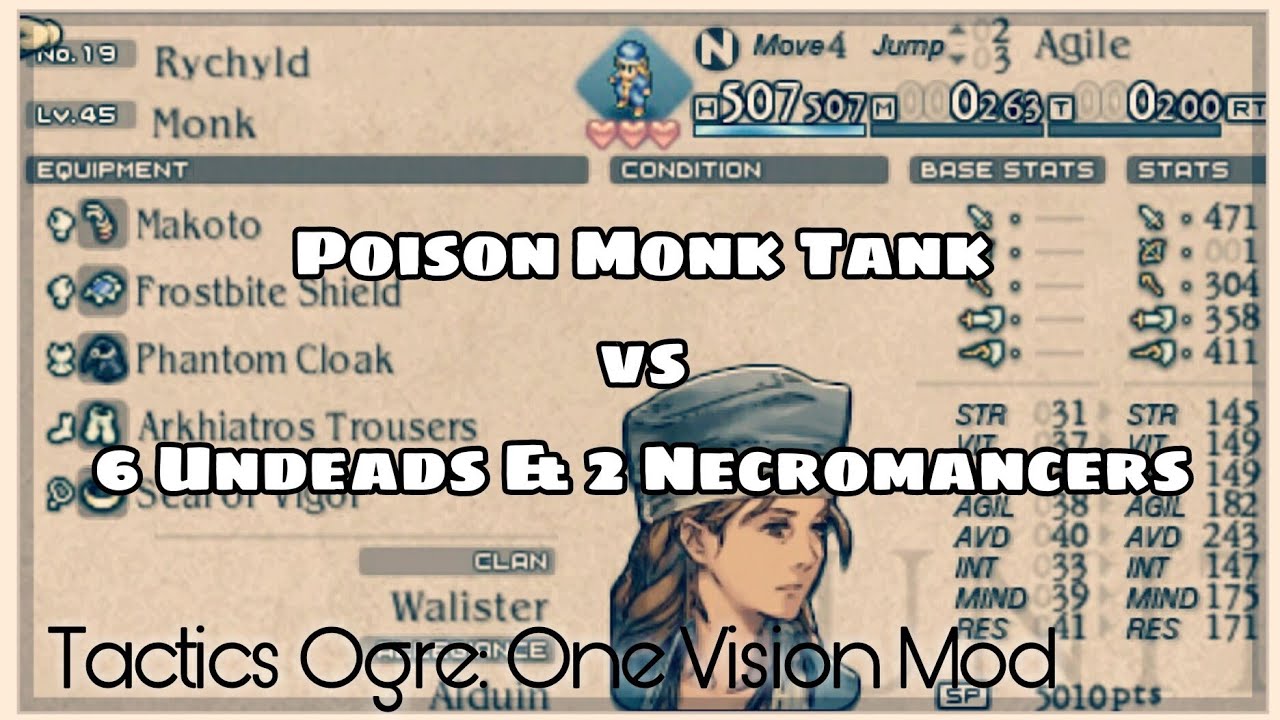 Poison Monk Tank vs 8 Enemies | Tactics Ogre One Vision Mod - YouTube