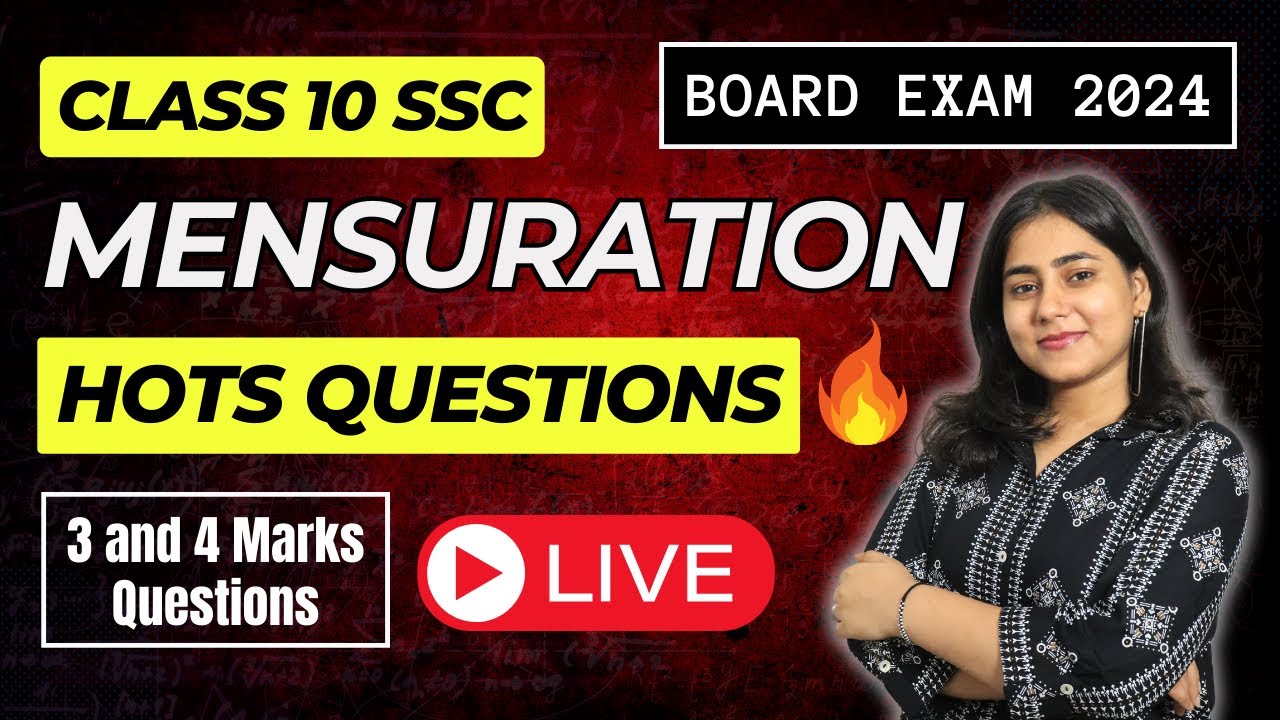 Class 10 Mensuration | Hots Questions | Geometry | Board exam 2024 ...