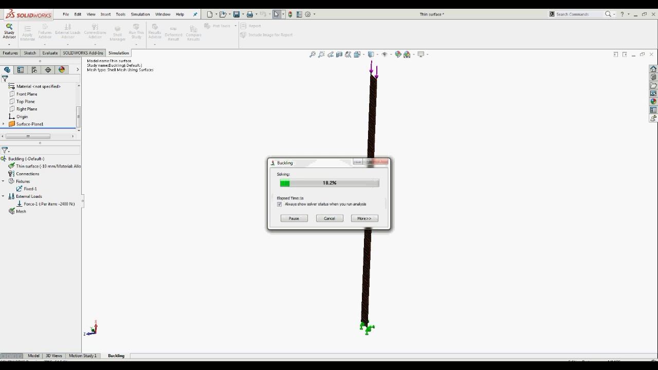 Solidworks Simulation-Buckling Analysis - YouTube