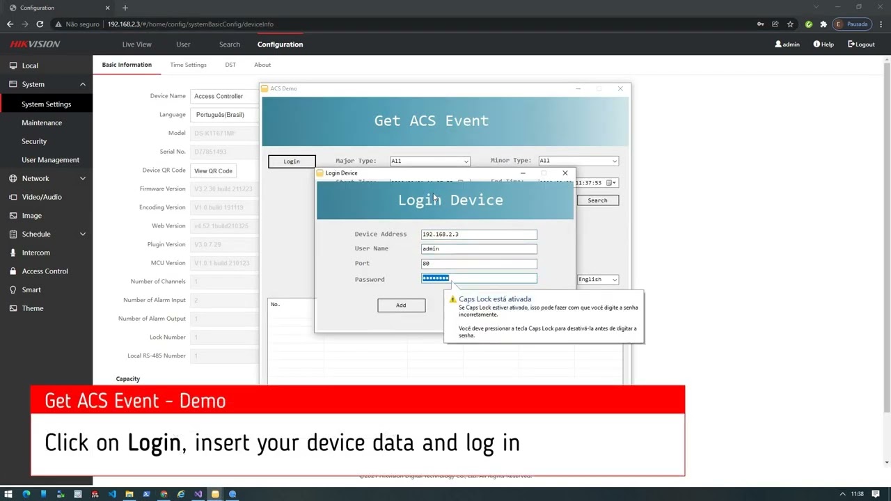 Como pesquisar eventos no dispositivo através do DemoACS - Integração ...