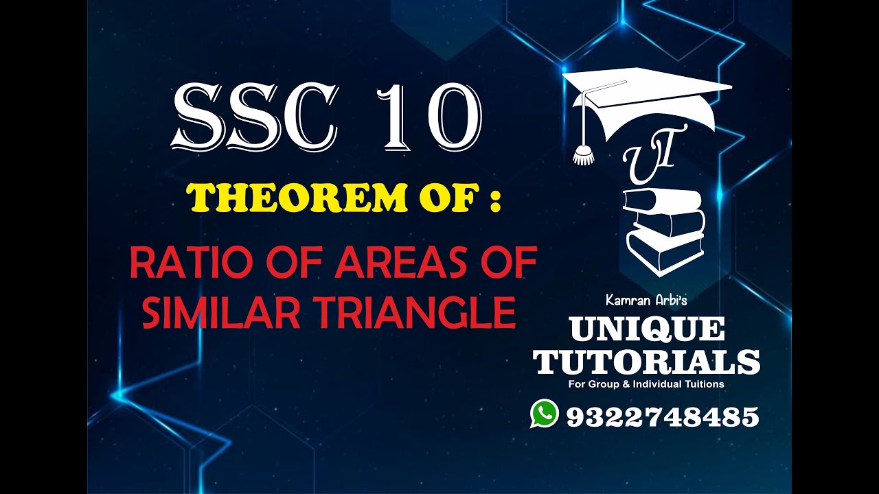 THEOREM OF RATIO OF AREAS OF SIMILAR TRIANGLE - YouTube