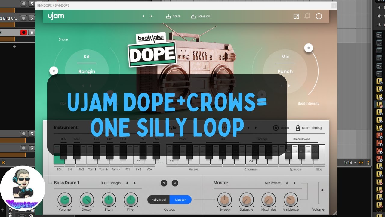 Adding a cawing crow sample + UJam Dope = Silly Loops - YouTube