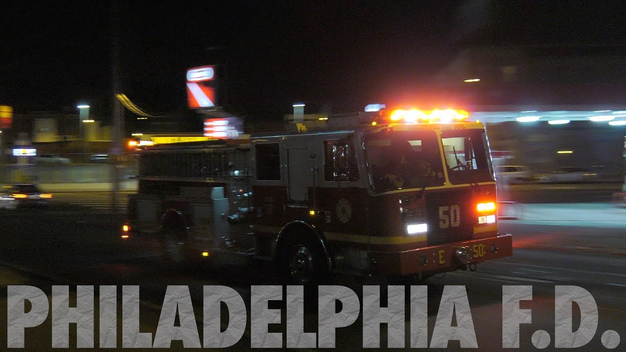 Philadelphia, Pennsylvania Engine 50 responding from station - YouTube