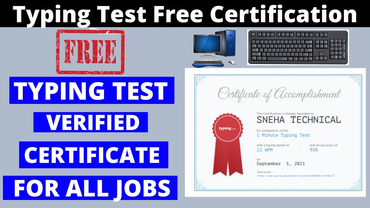 Online Typing Test Free Verified Certificate | Free Typing Test | Free ...
