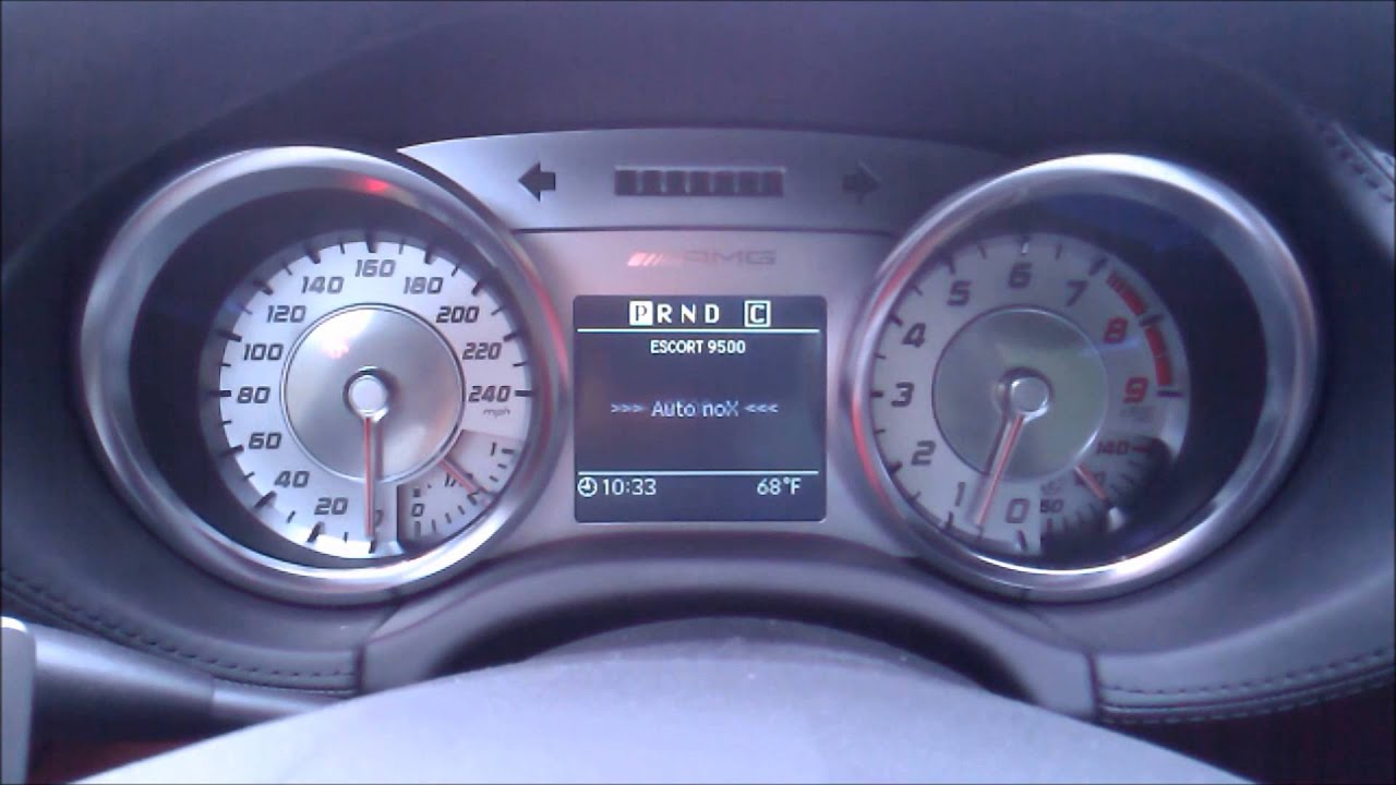 Mercedes-Benz SLS 63 AMG Escort Radar Detector Integration - YouTube