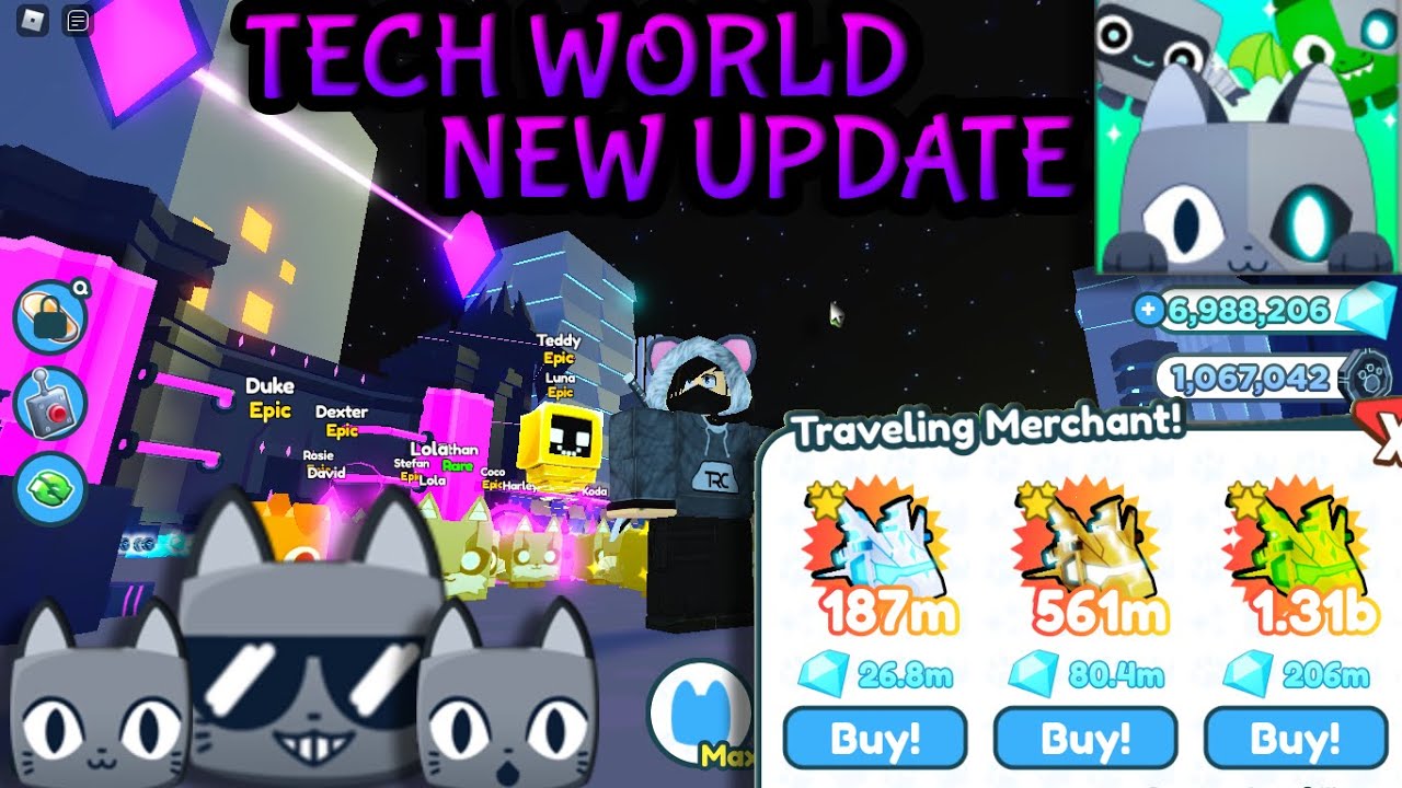Tech World Update!? [Pet Simulator X] |Using 12,000,000 Tech Coins ...