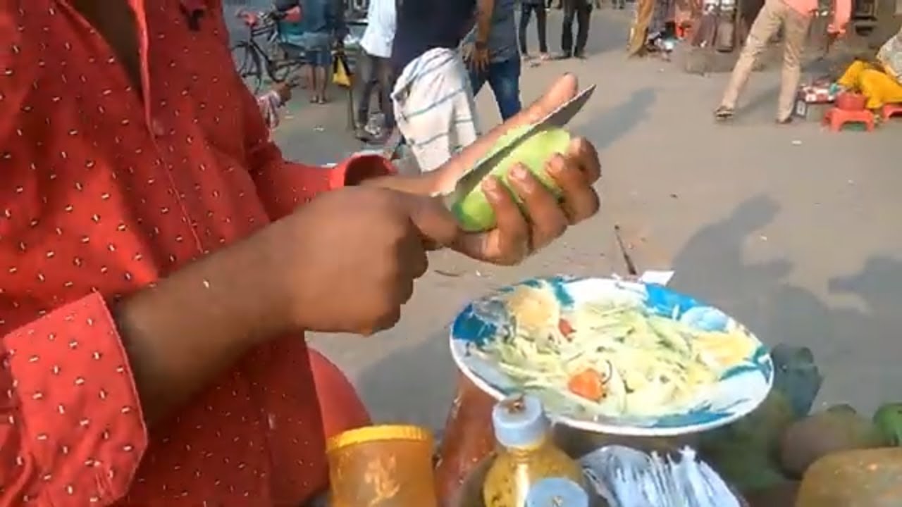 New Green Mango Vorta Recipe@10Tk|Summer Day Market Side Street Fruits ...