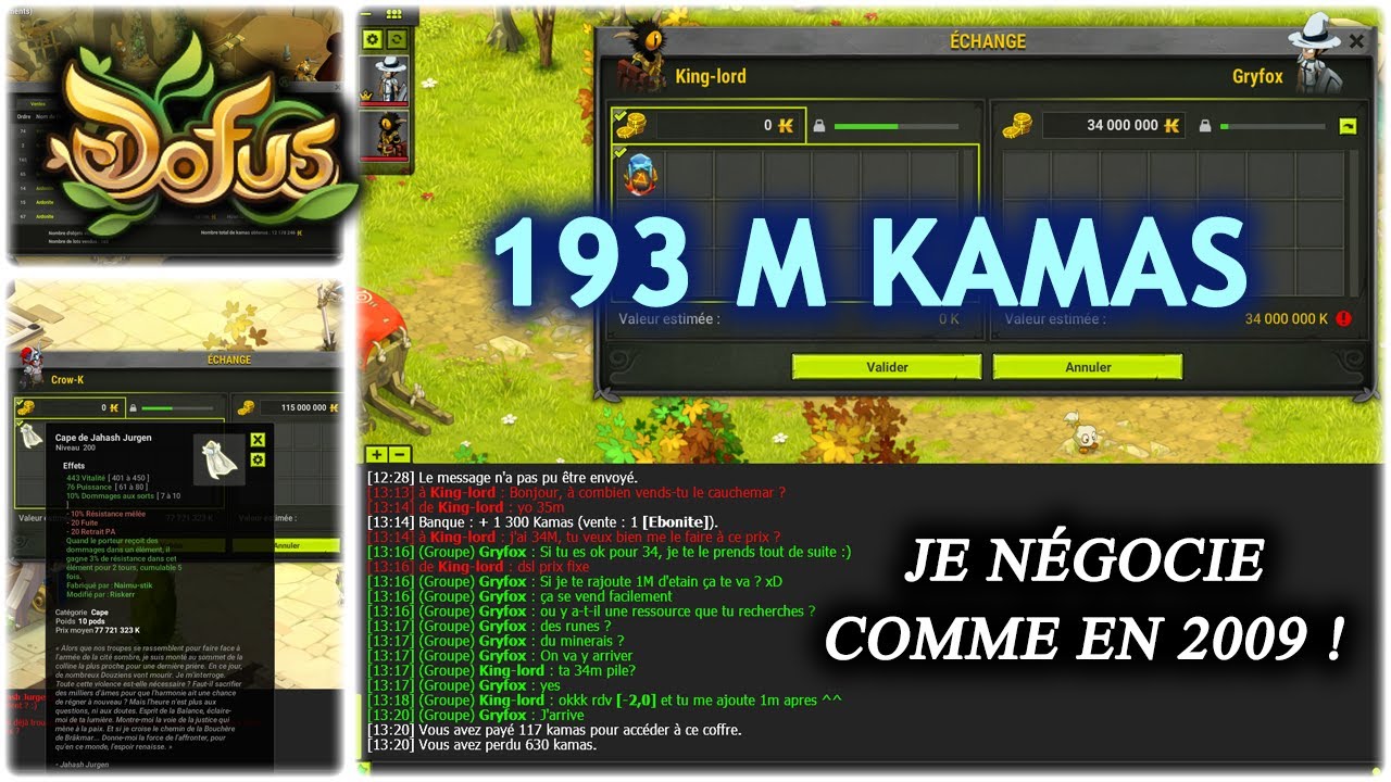 ACHATS/VENTE D'ITEMS : 193 MILLIONS DE KAMAS ! - JAHASH, POSSÉDÉ ...