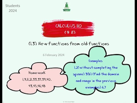 (1.3) New functions from old functions part (2) - YouTube