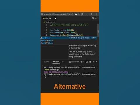 JS tips - Tomorrow Date #shorts #javascript #frontenddeveloper - YouTube