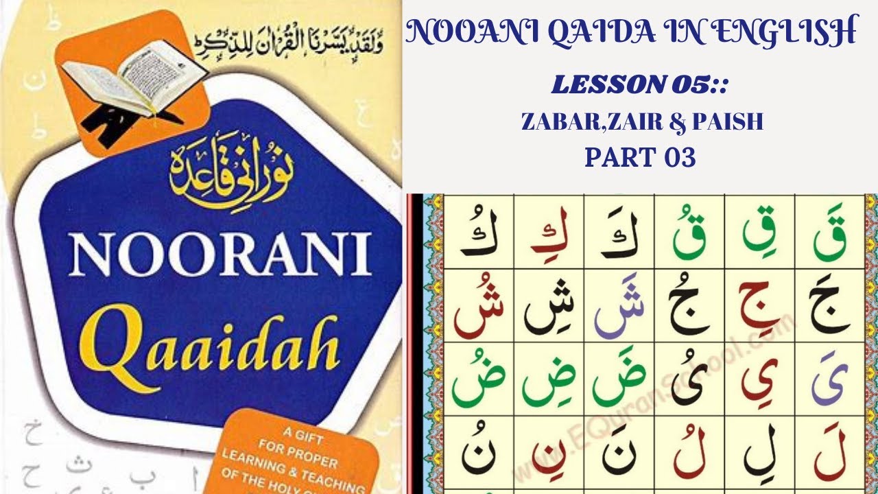 QAIDA NOORANIA LESSON 5 PART 3_ENGLISH SECCIONS OF LEARNING QURAN - YouTube