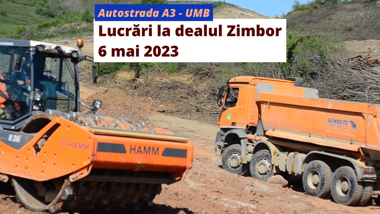 Autostrada A3, UMB, lucrări la dealul de la Zimbor, 6 mai 2023 - YouTube