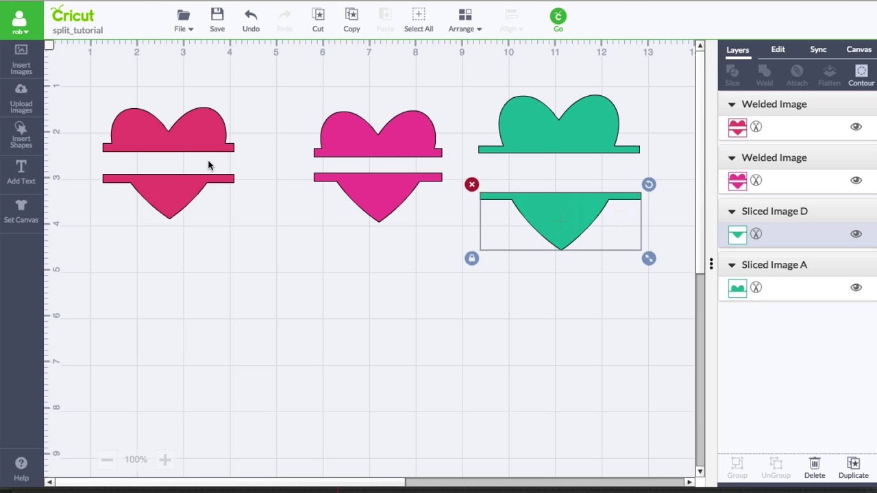 Cricut Design Space: Split Letter or Split Shape - YouTube