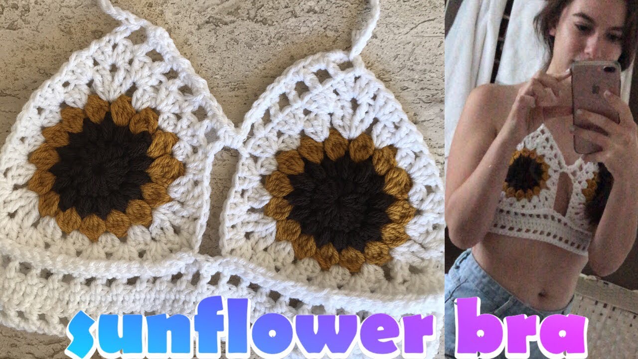 DIY Crochet Sunflower Bra - YouTube