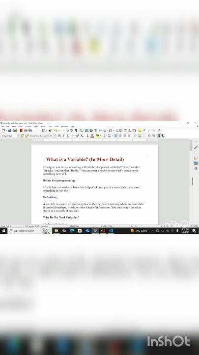 What Is Variables In Python Python Pythontutorial Pythonforbeginners Python3 Youtube
