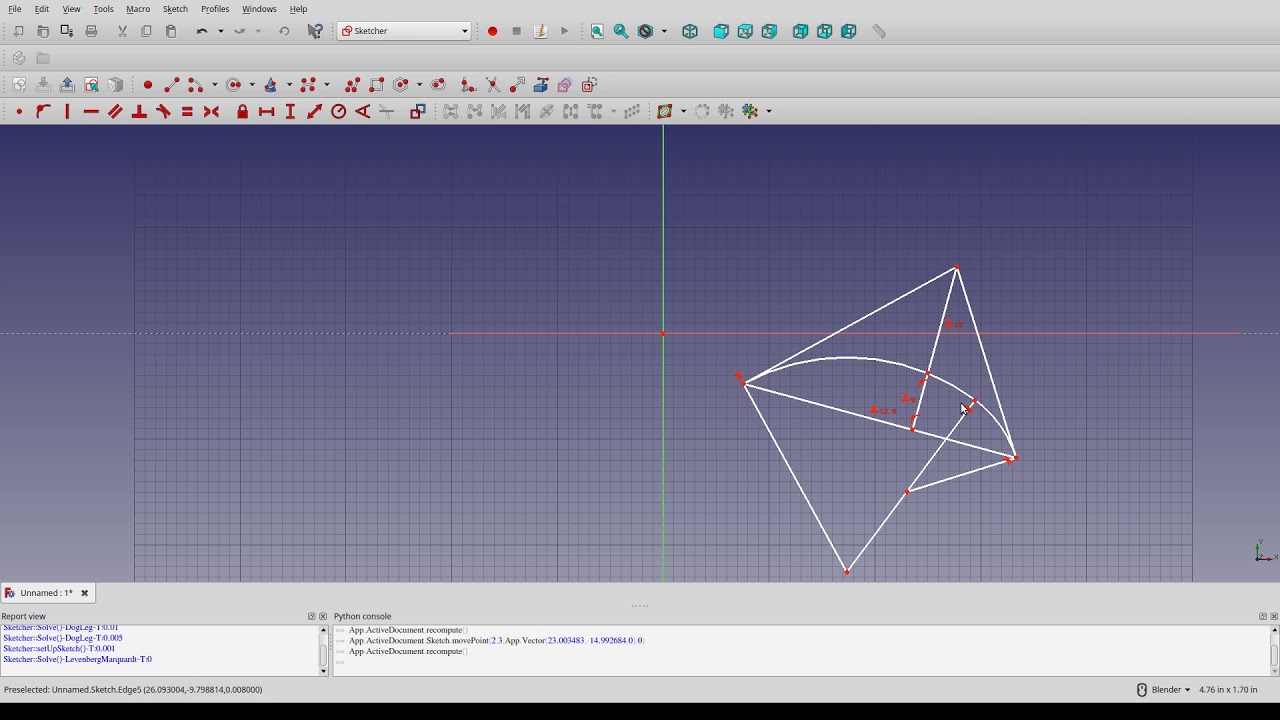 FreeCAD 2-Center curve with full geometry - YouTube