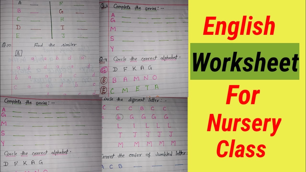 English worksheet for Nursary class//English worksheet//English ...