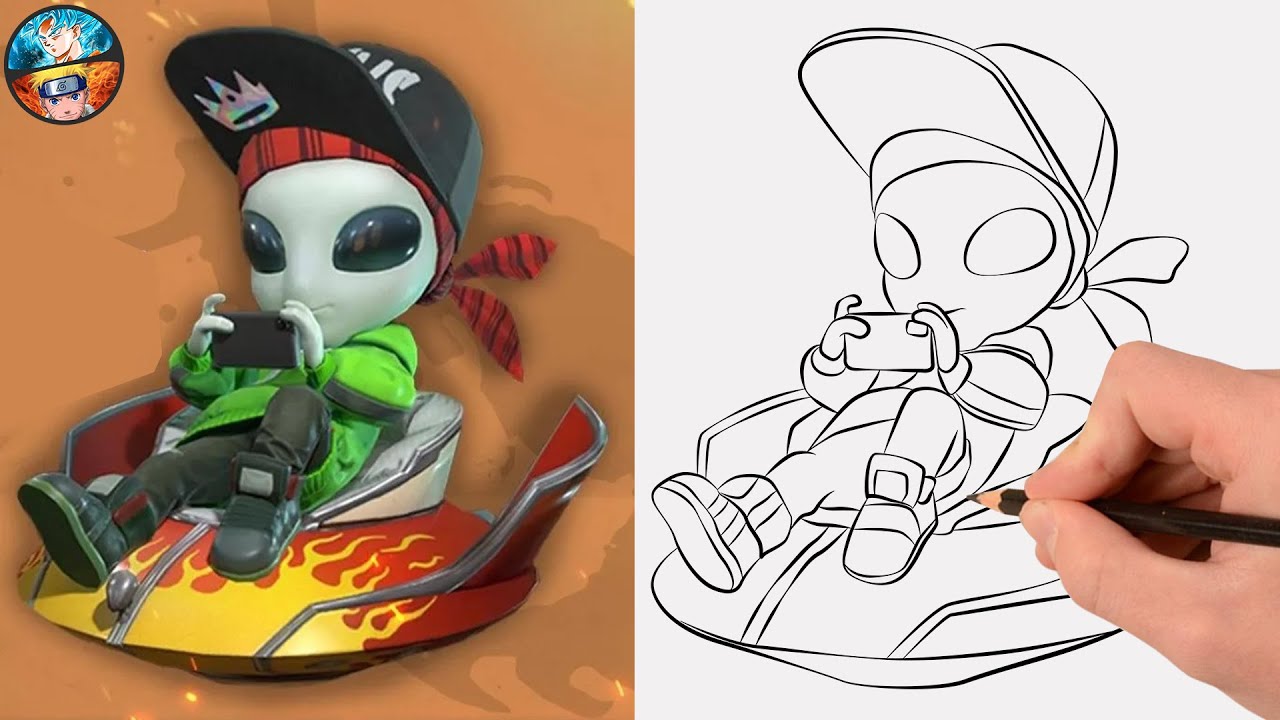 FREE FIRE DRAWING NEW PET ETZIN ALIEN - HOW TO DRAW PET ETZIN FREE FIRE ...