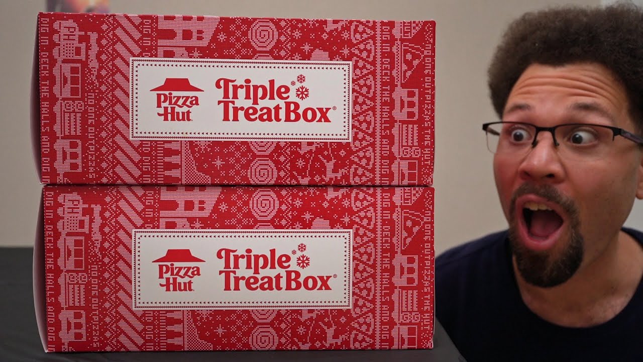 Pizza Hut Triple Treat Box Challenge Doubled - YouTube