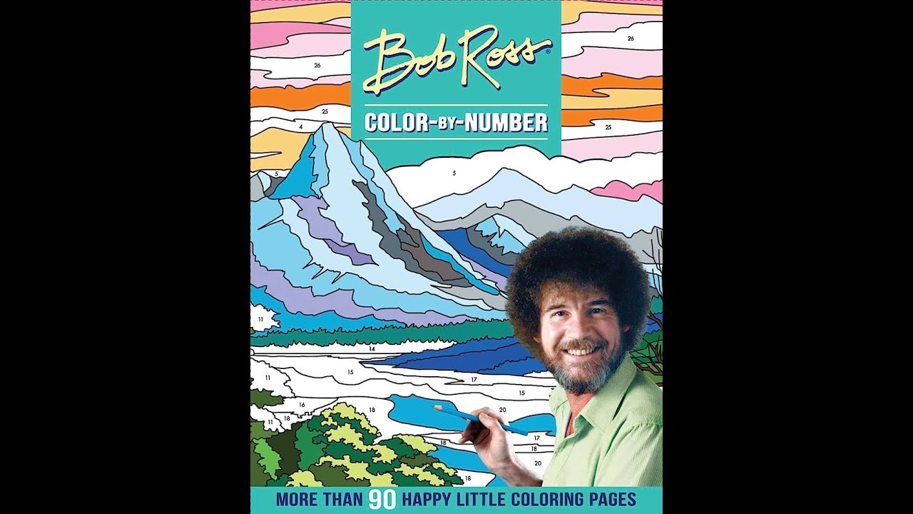 Flip Through Bob Ross Color by Number Coloring Book - YouTube
