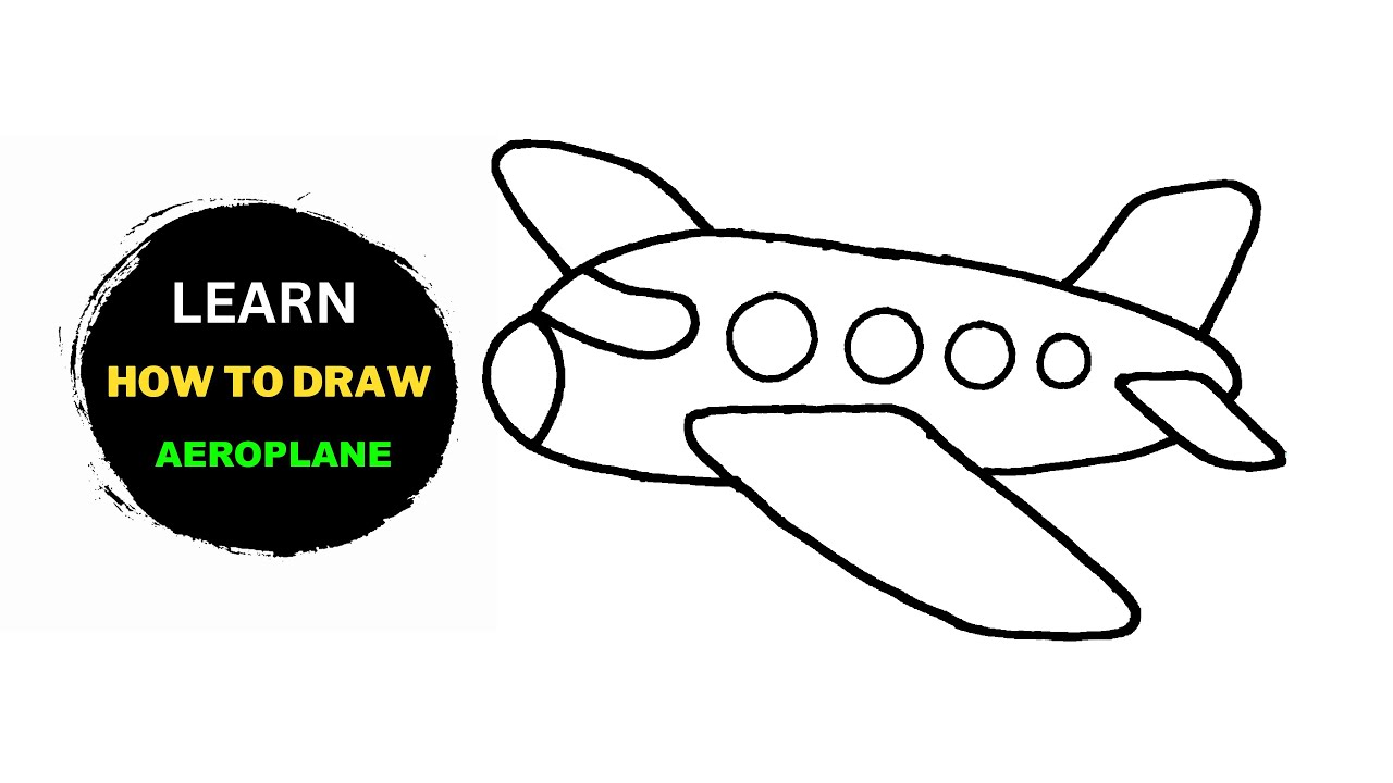 How To Draw Aeroplane | Simple Way To Draw Aeroplane | Aeroplane Sketch ...