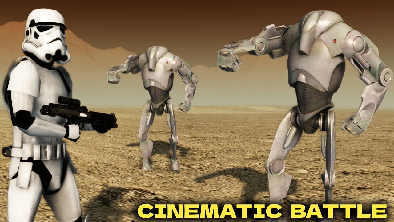 GALACTIC EMPIRE vs BATTLE DROIDS - Cinematic Battle | Men of War: STAR ...