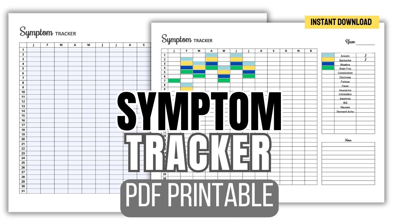Symptom Tracker Printable PDF - YouTube