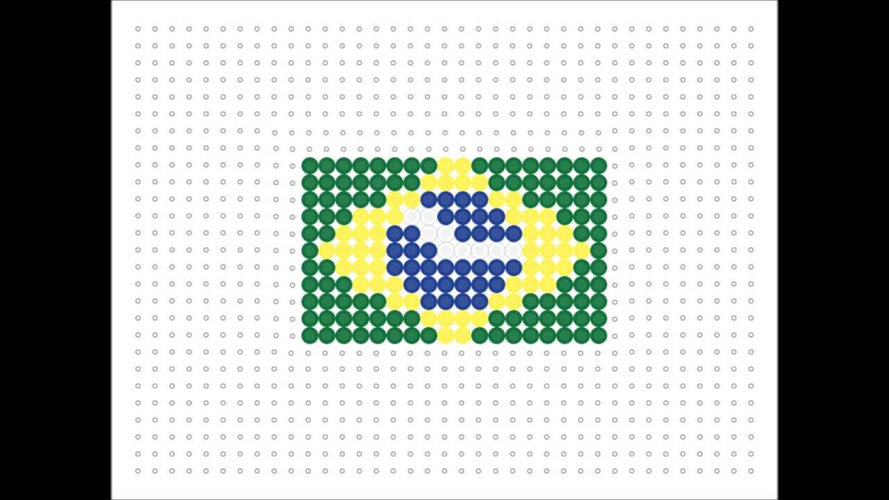 Hama Bead Brazilian Flag (Flag Series #13) - YouTube