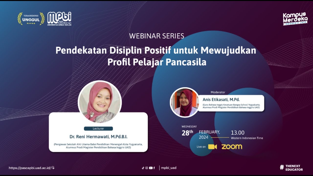 Webinar Series - Pendekatan Disiplin Positif untuk Mewujudkan Profil ...