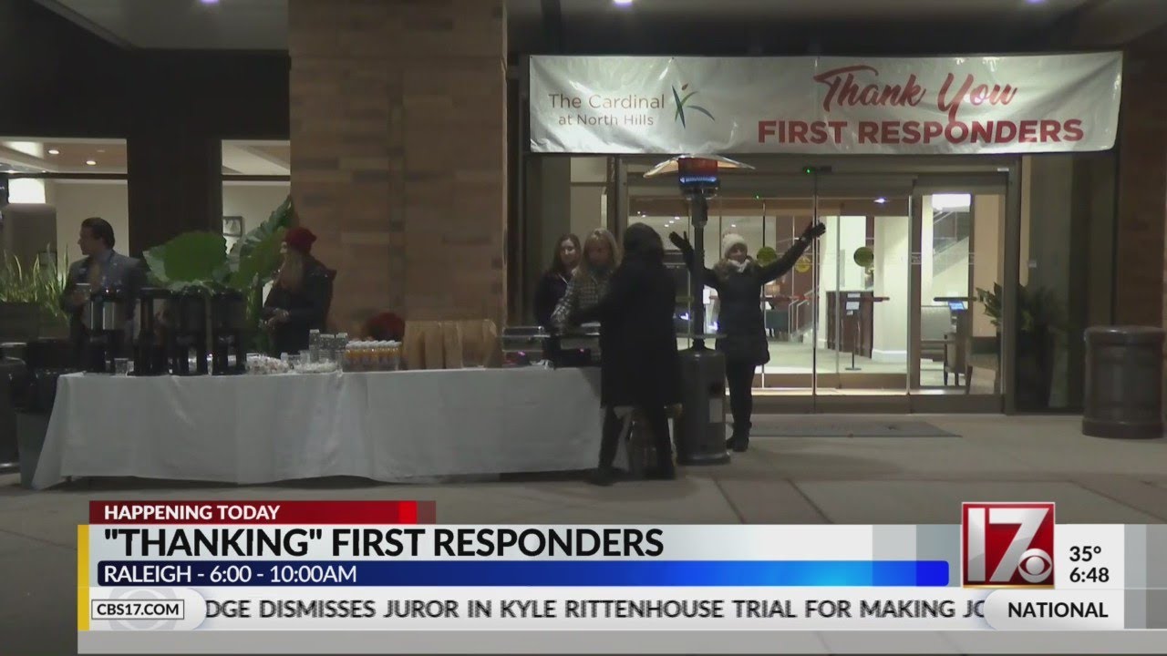 Thanking first responders at breakfast event in Raleigh - YouTube