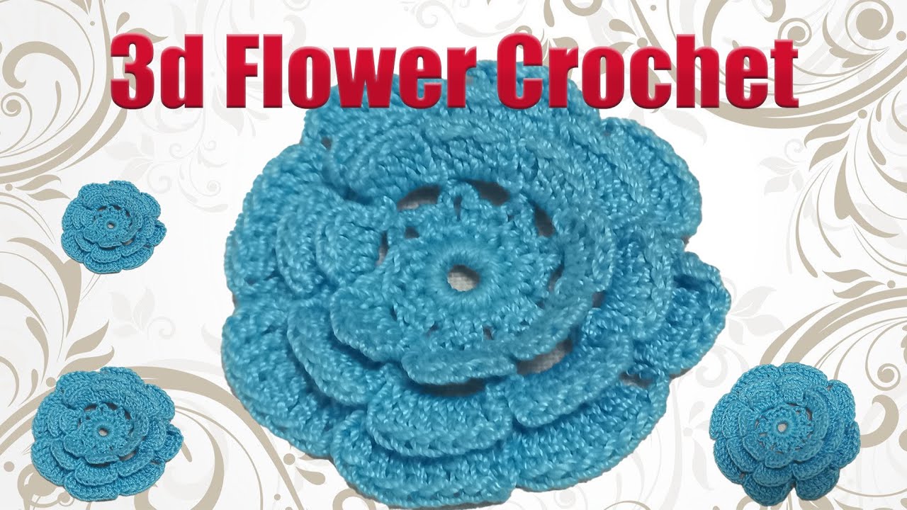 3D Flower Crochet Motif Tutorial | Irish Lace Style - YouTube
