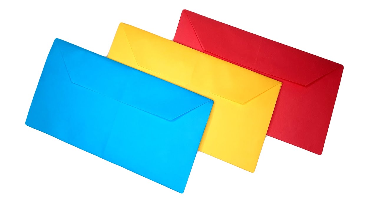 Origami Briefumschlag basteln mit Papier. Origami Brief falten mit DIN ...