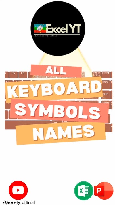 All Keyboard Symbol Names For Excel Word and PowerPoint Users #excel # ...