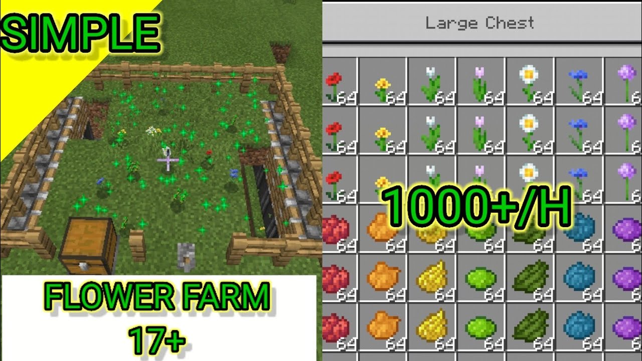 Cara Membuat Flower Farm di Minecraft 17+ - YouTube