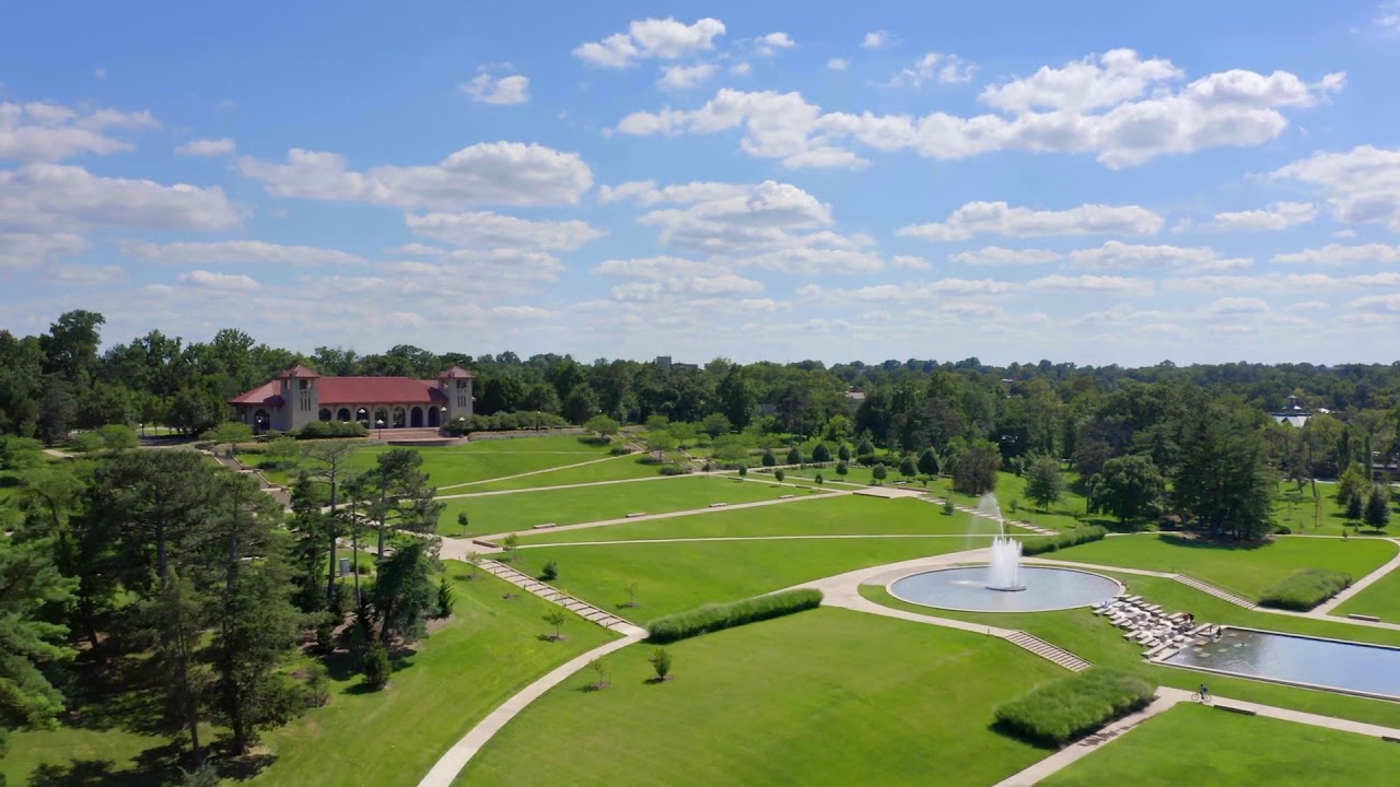 forest park art museum st louis by 4k aerial drone day - YouTube