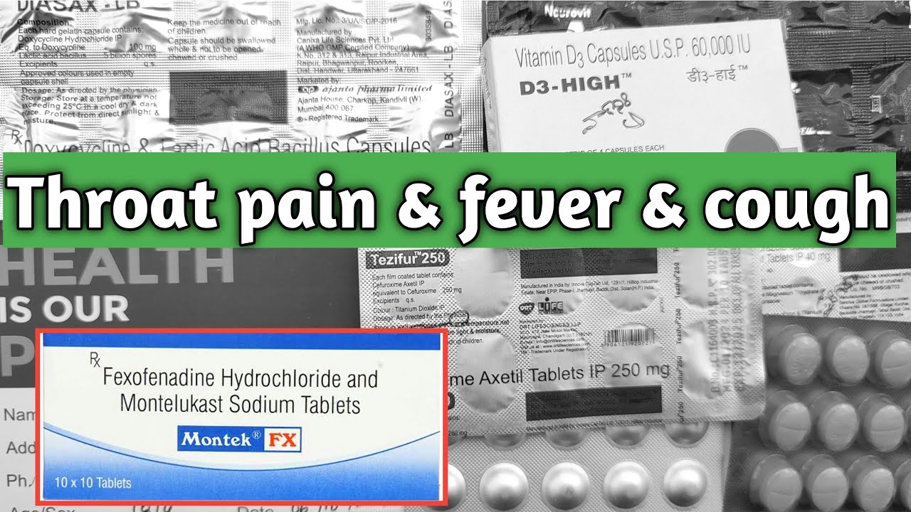 throat pain & cough & fever control with montek - fx & flomist - f ...