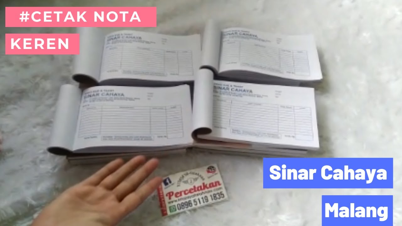 Percetakan Nota | Cetak Nota Best Seller Ukuran 1/4 Folio 1 Ply Biru ...