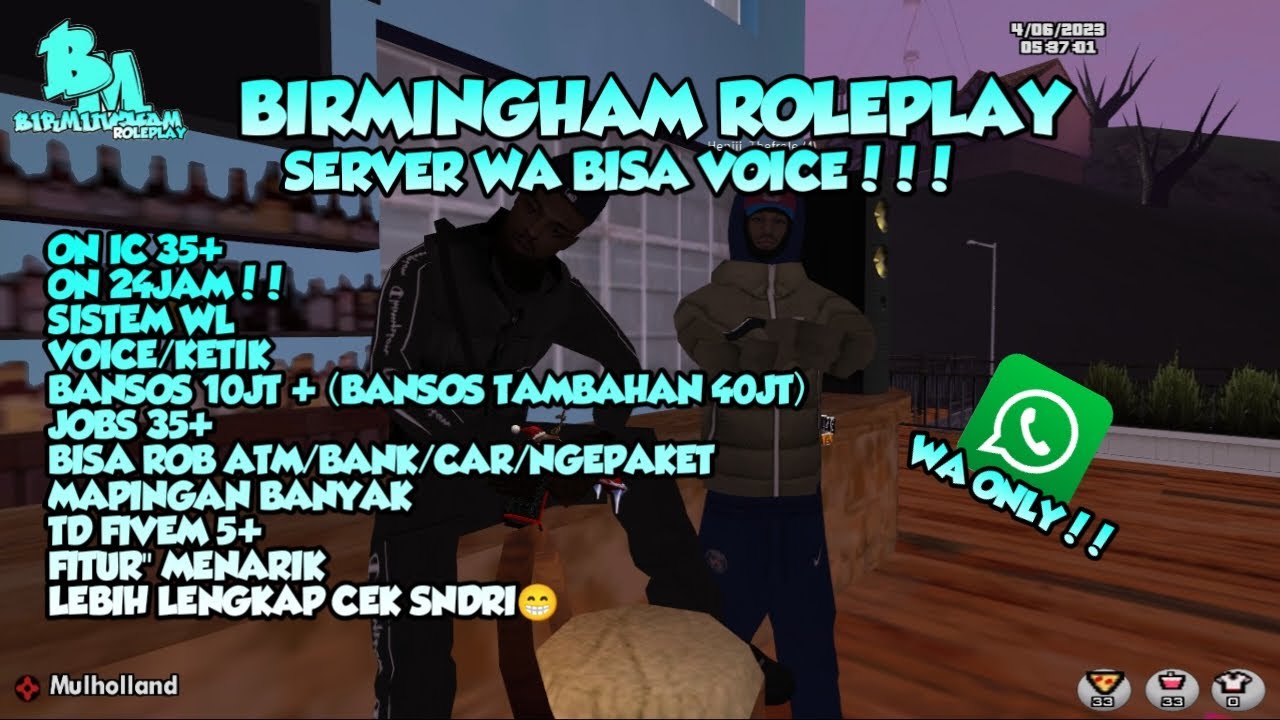 REVIEW SERVER WA BIRMINGHAM ROLEPLAY|| SERVER WA BISA VOICE!! - YouTube