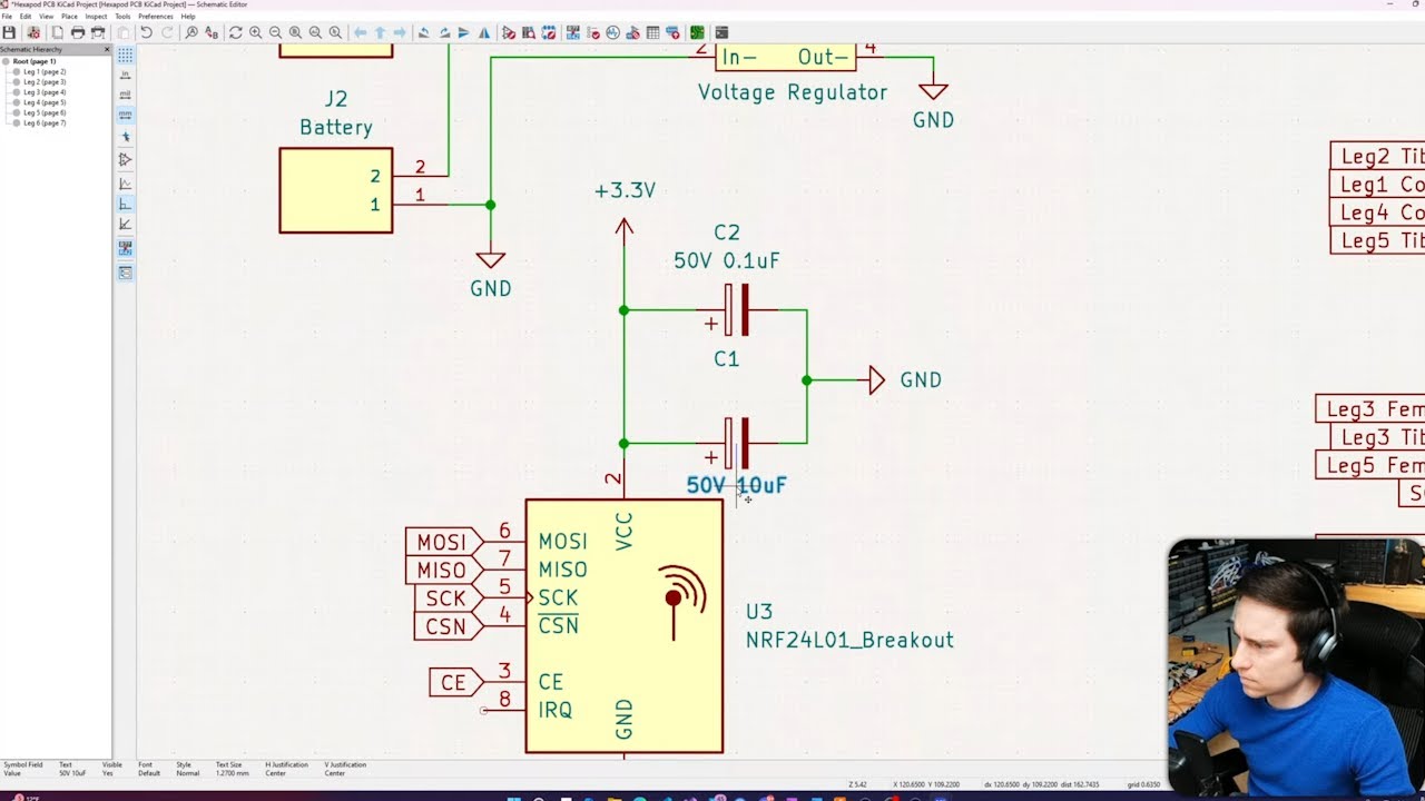 Hexapod PCB Redesign - Day 1 - Schematic - YouTube
