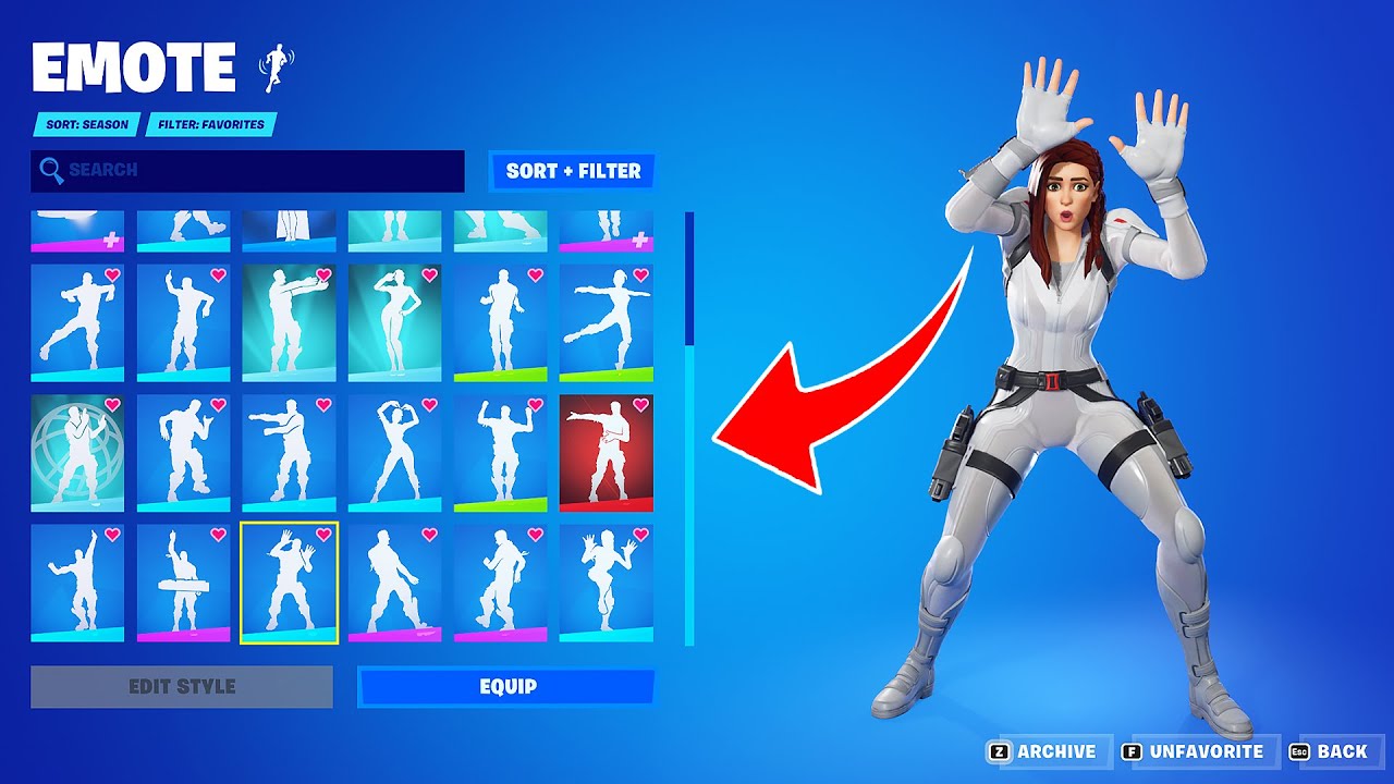 Fortnite Favourite Emotes | Locker Dance With Black Widow Snow Suit 🤍 ...