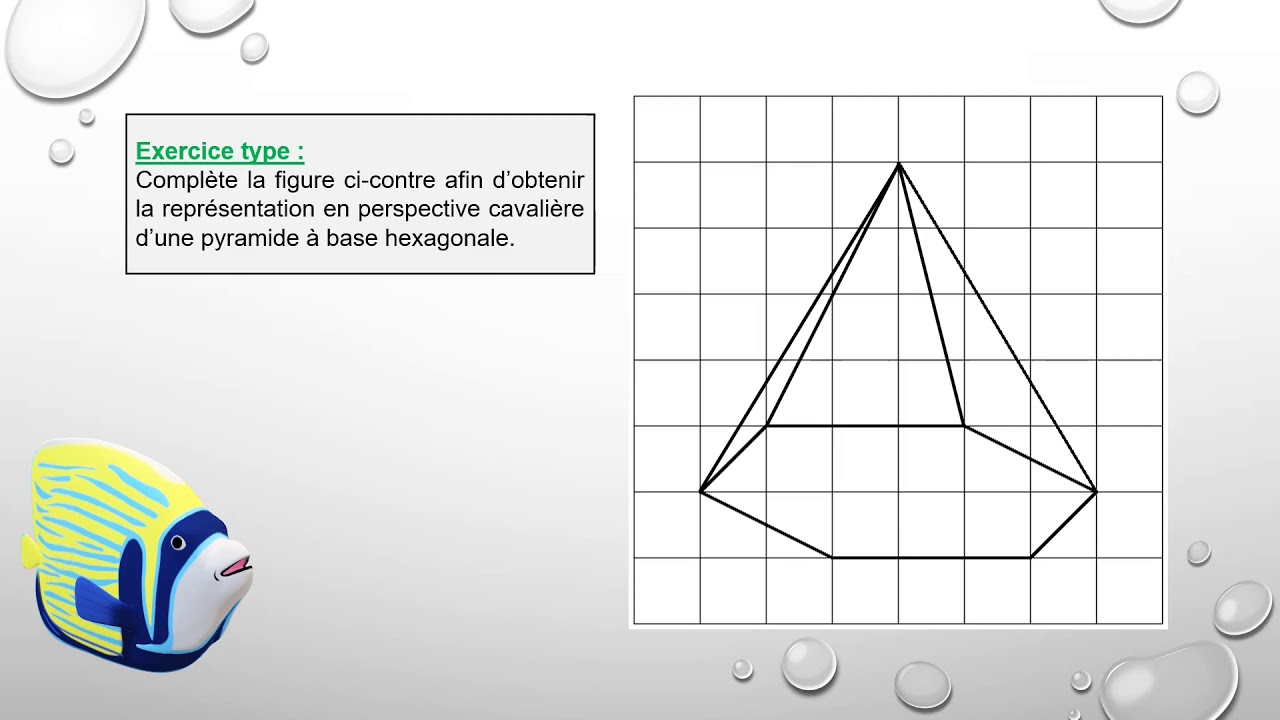 Perspective cavalière d'une pyramide hexagonale - YouTube